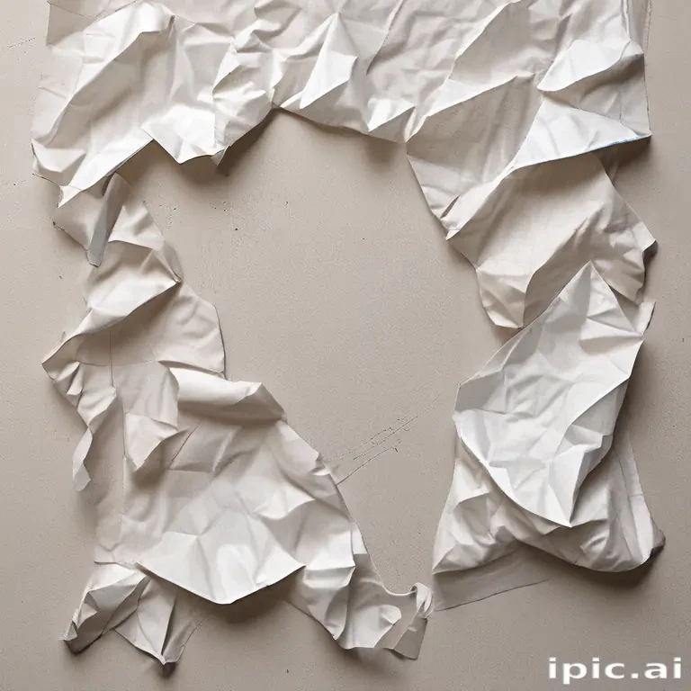 Textured White Paper Creations: A Study of Crumpled Forms and Shadows