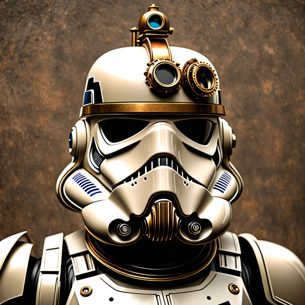 hyper realistic steampunk stormtrooper