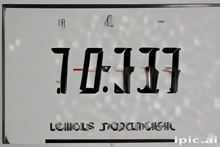 Reflective License Plate Displaying Unique Numbers with Distinctive ...