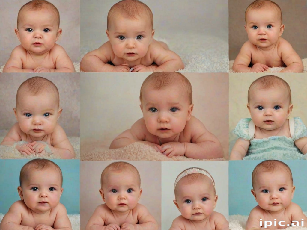 A Collage of Adorable Babies Showcasing Different Expressions and Poses