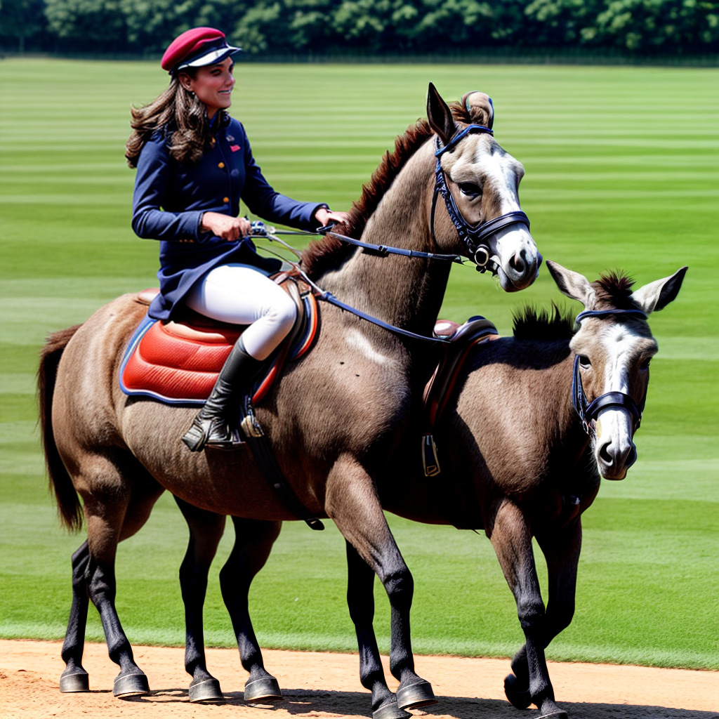Kate Middleton riding donkey