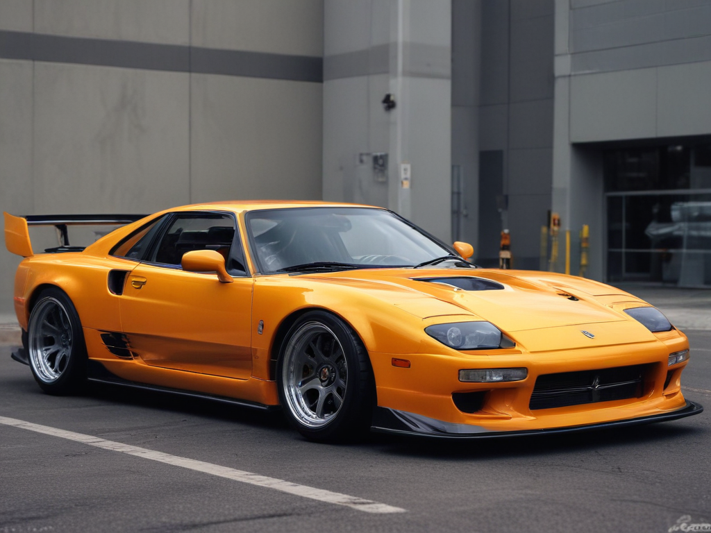 Stunning Orange Sports Car with Sleek Design and High-Performance Features.