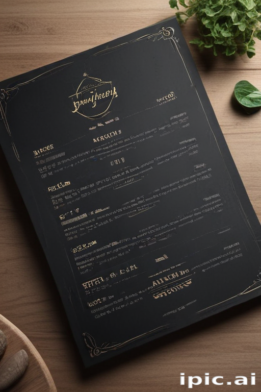 Elegant Restaurant Menu Featuring Gourmet Dishes and Unique Culinary ...