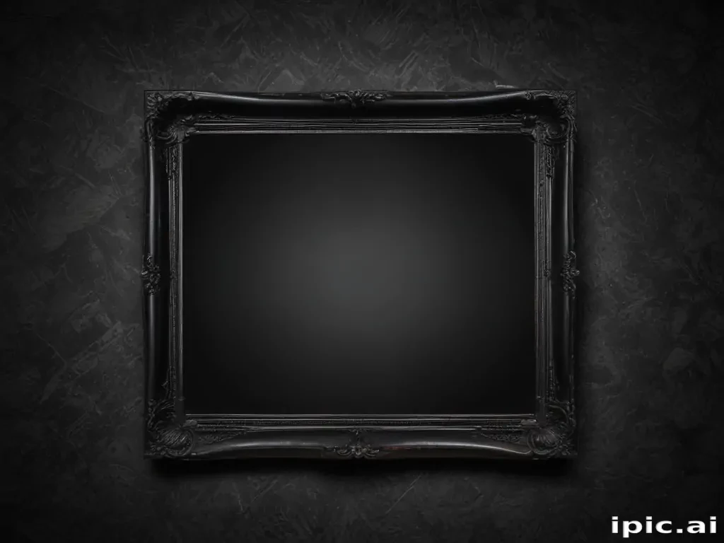 A Classic Black Frame with No Image Against a Dark Background