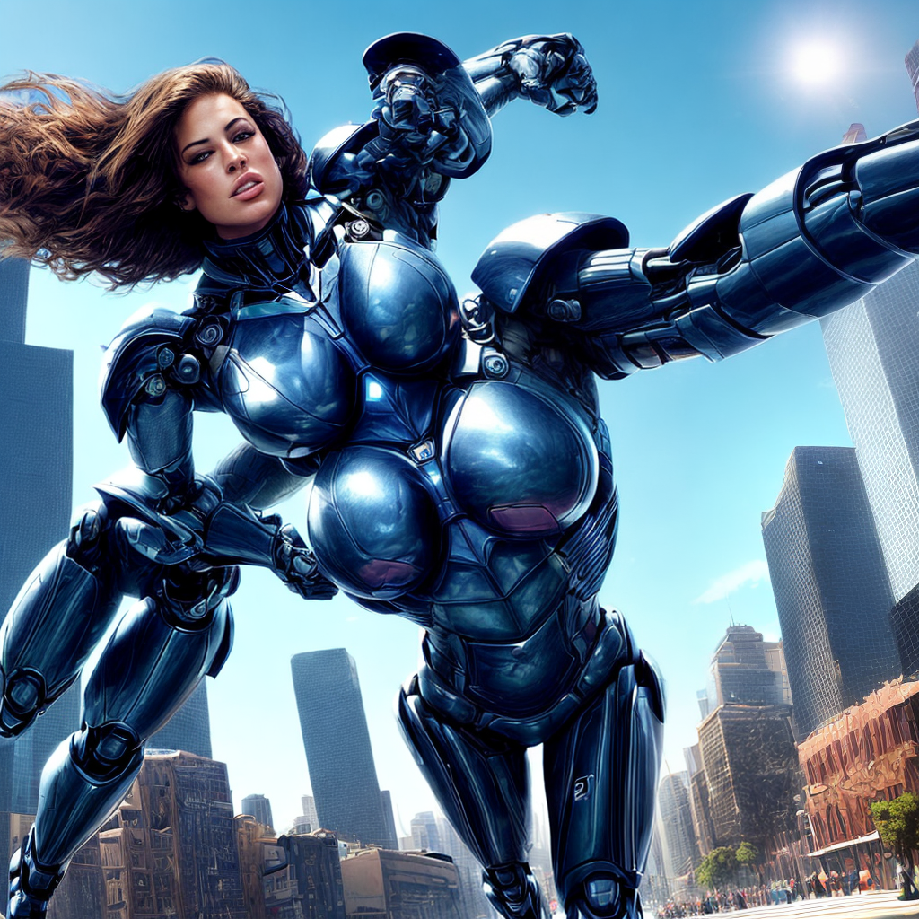 Ashley graham robot arms showing big cleavage and full body with ...