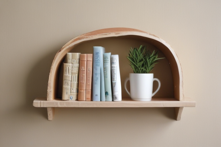 paper clay, handmade, arch-shaped shelf,hygge style
