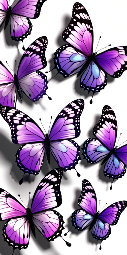 Colorful Butterflies in Shades of Purple Gracefully Fluttering Across a ...