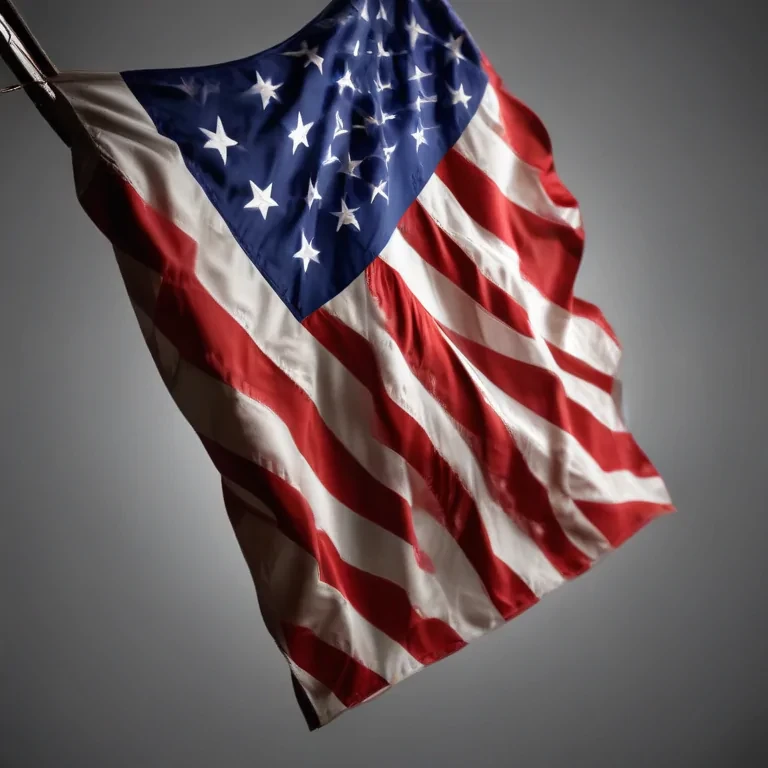 American Flag Waving Gracefully Against a Soft Neutral Background Lighting