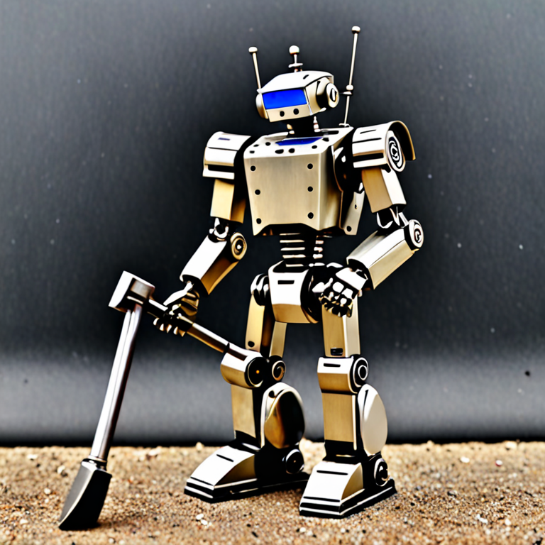 ouvrier robot with hammer