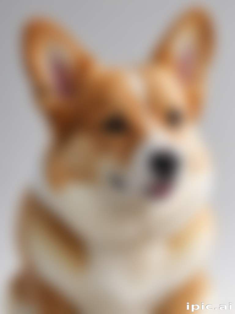 A Charming Corgi Posing Playfully Against a Neutral Background.