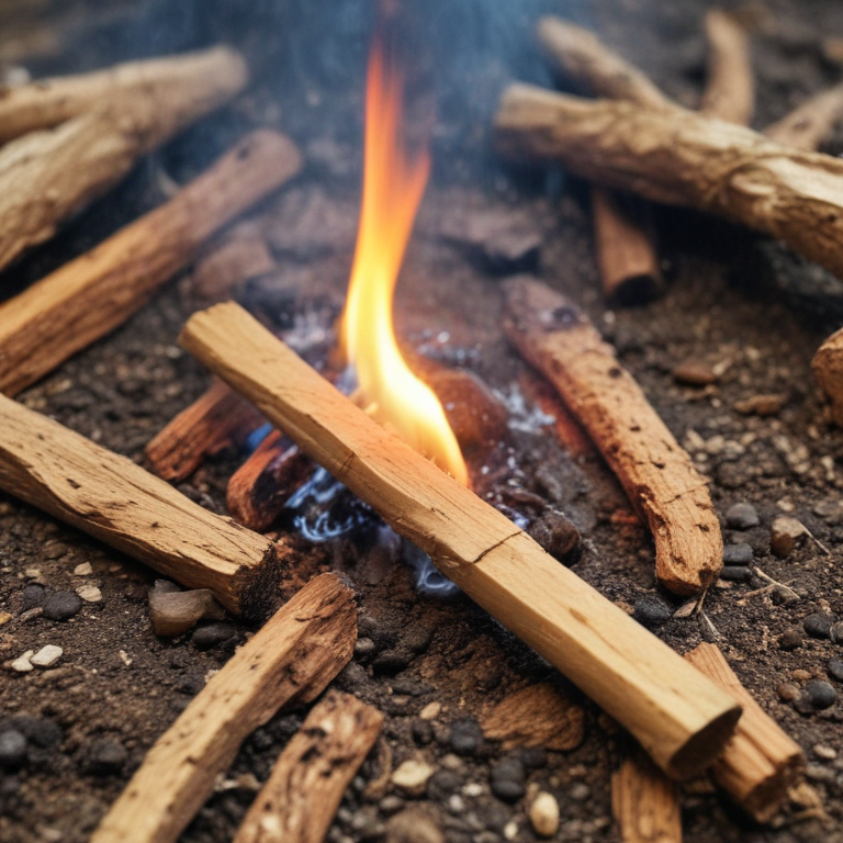 palo santo stick burning