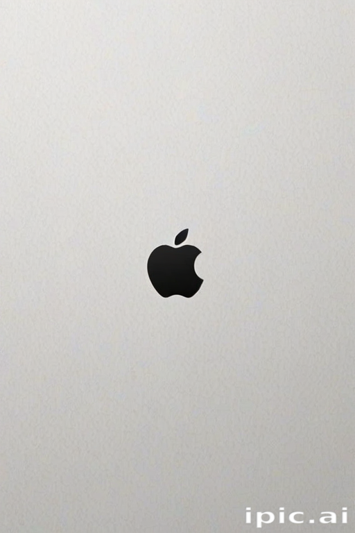 Minimalist Apple Logo on a Sleek Silver Background: A Modern Icon