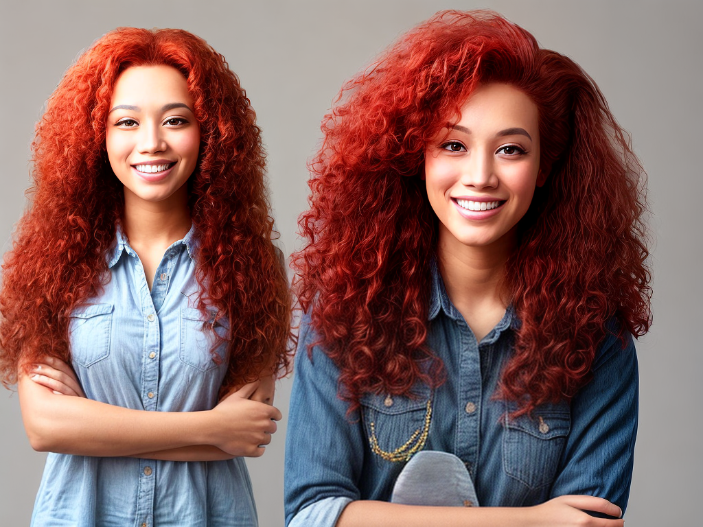 trans woman with long curly red hair