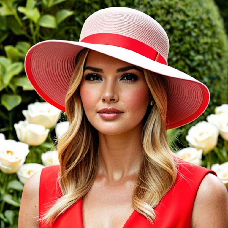 Ivanka Trump elegant hat garden party