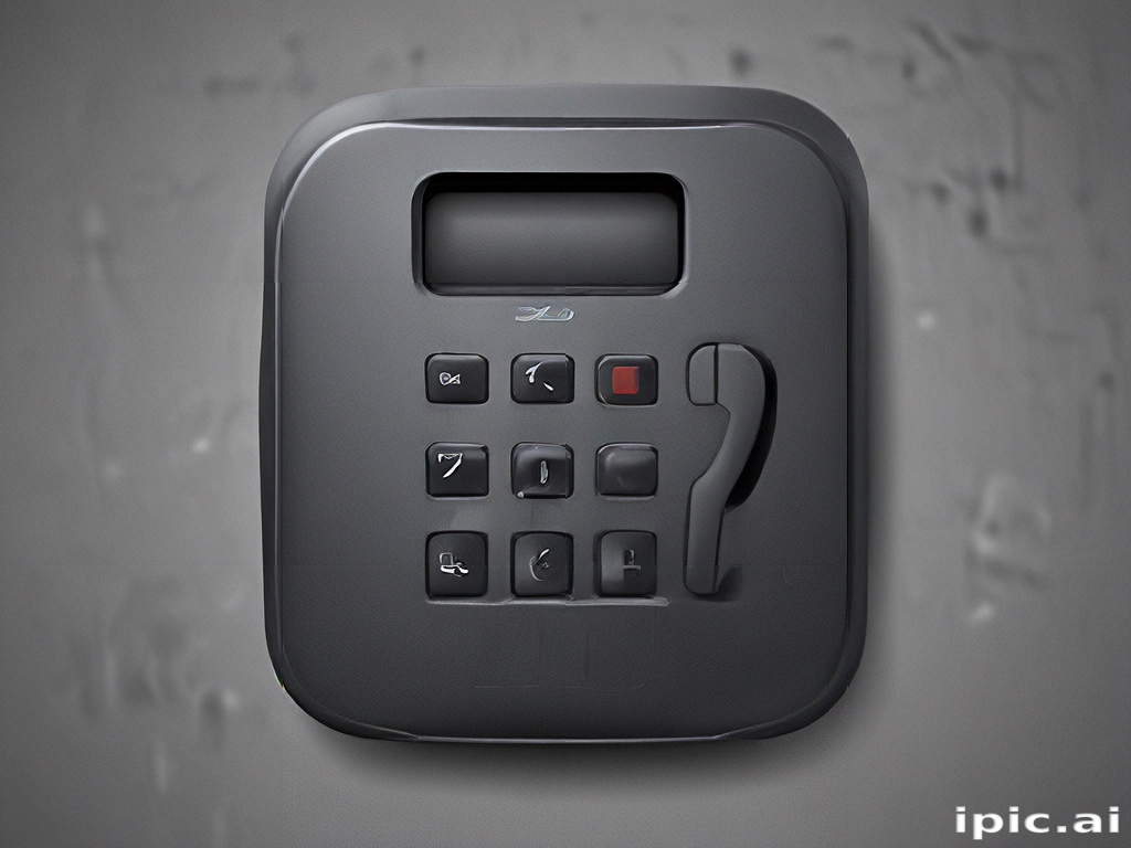 Unique Black Telephone Design with Numeric Keypad and Receiver Integration