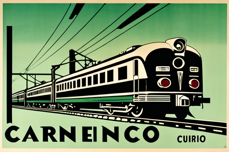 art deco streamline train corporation poster