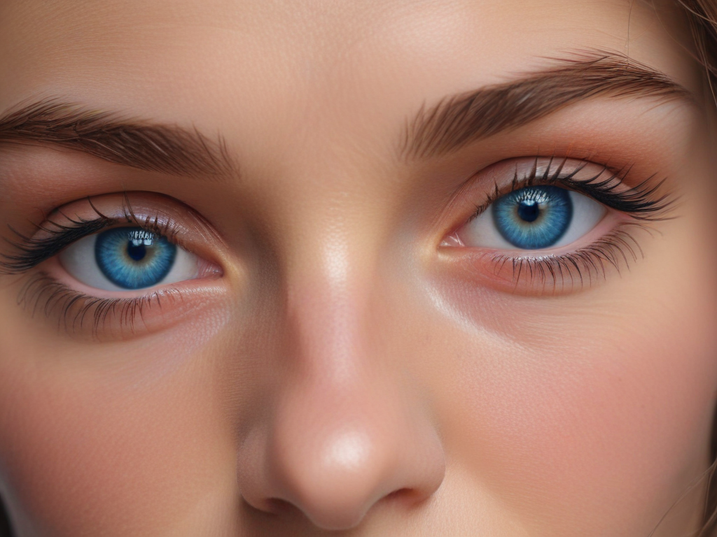 Close-Up Portrait Highlighting Striking Blue Eyes with Natural Beauty ...