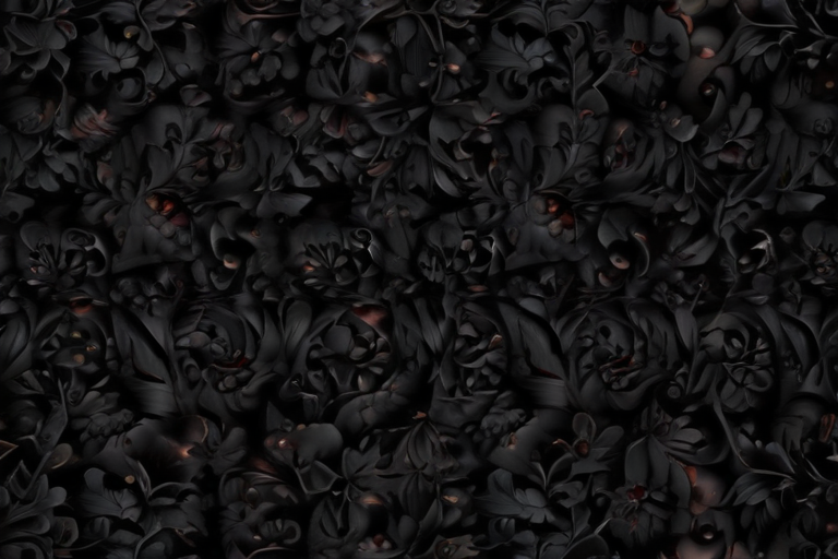 Intricate Floral Patterns in Deep Black Tones with Subtle Texture ...