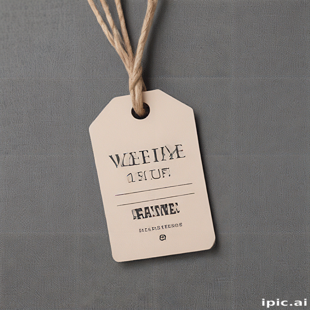 Stylish Beige Tag with Text and String for Product Labeling