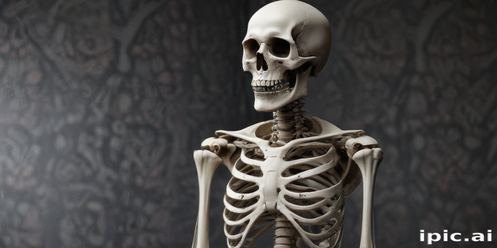 A Detailed Model of a Human Skeleton Displaying Its Anatomical Structure