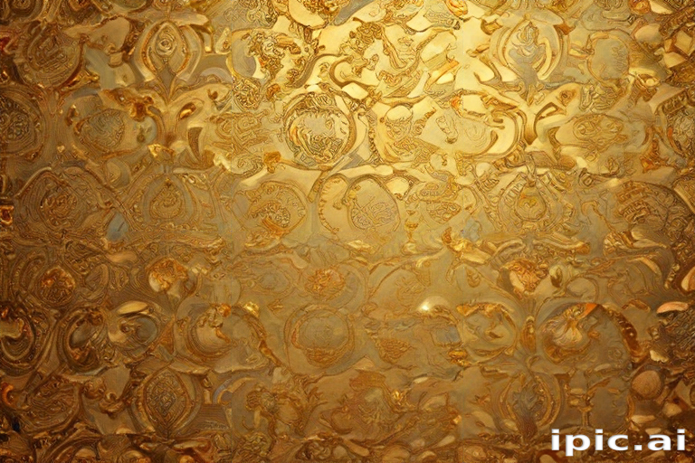 Intricate Golden Pattern with Elegant Swirls and Detailed Designs