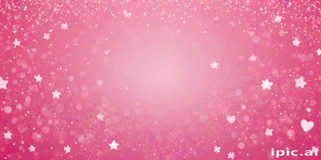 Whimsical Pink Background Filled with Sparkling Hearts and Shimmering Stars