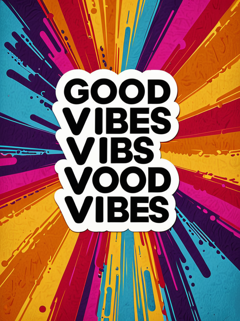 Colorful Explosion of Positive Energy with Good Vibes and Fun