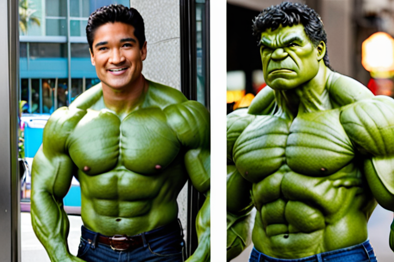 mario lopez transforming in a hulk