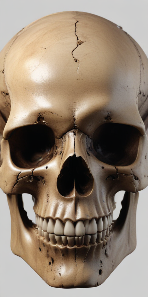 Realistic Human Skull Model Displaying Intricate Details and Textural ...