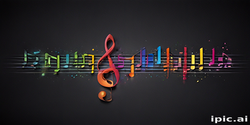 Vibrant Musical Notes and Colorful Typography Celebrating the Joy of Music