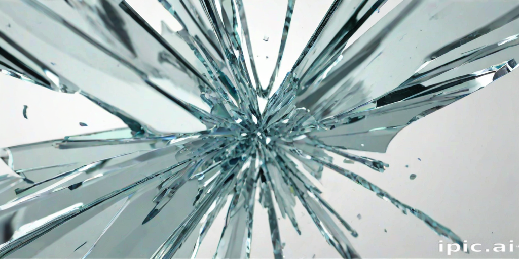 Shattered Glass Explodes in a Dazzling Display of Shimmering Fragments