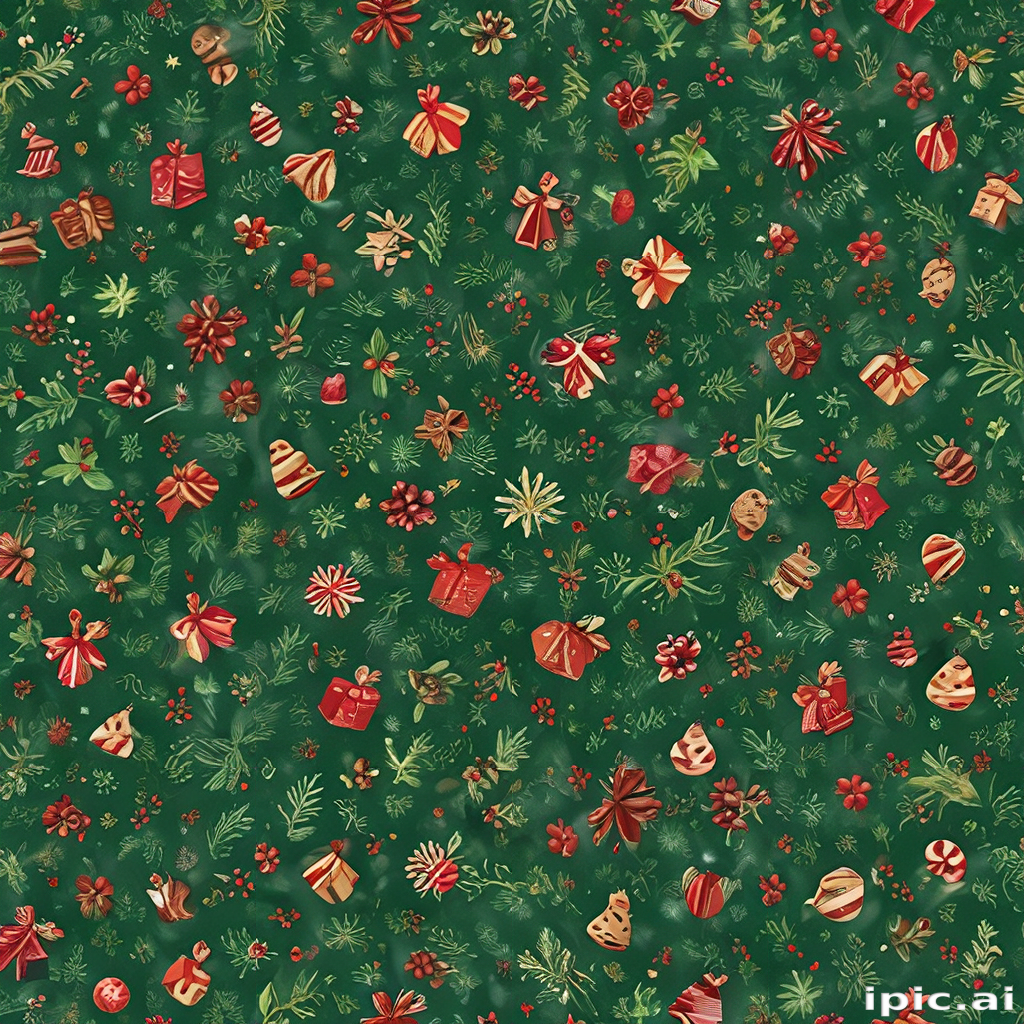 Festive Green Background Filled with Colorful Christmas Gifts and ...