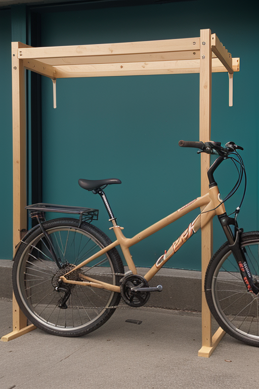 Modern Wooden Bike Rack Designed for Urban Cycling Convenience and Style