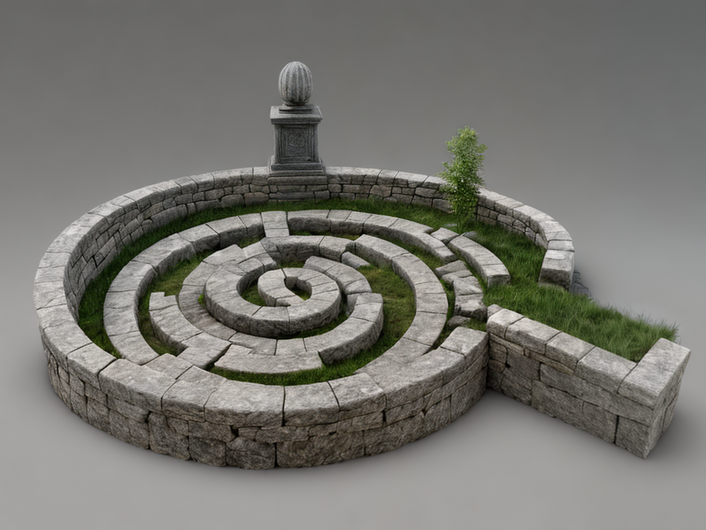 Very complex stone labyrinth