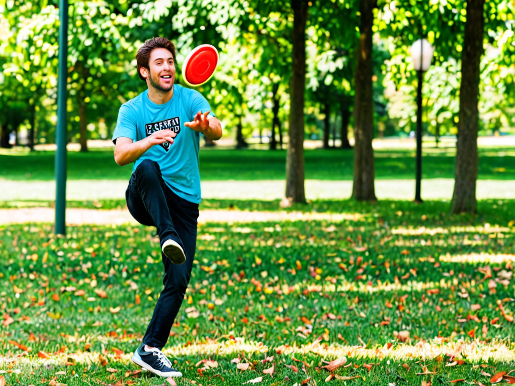 throwing a frisbee fast and straight while at a park
