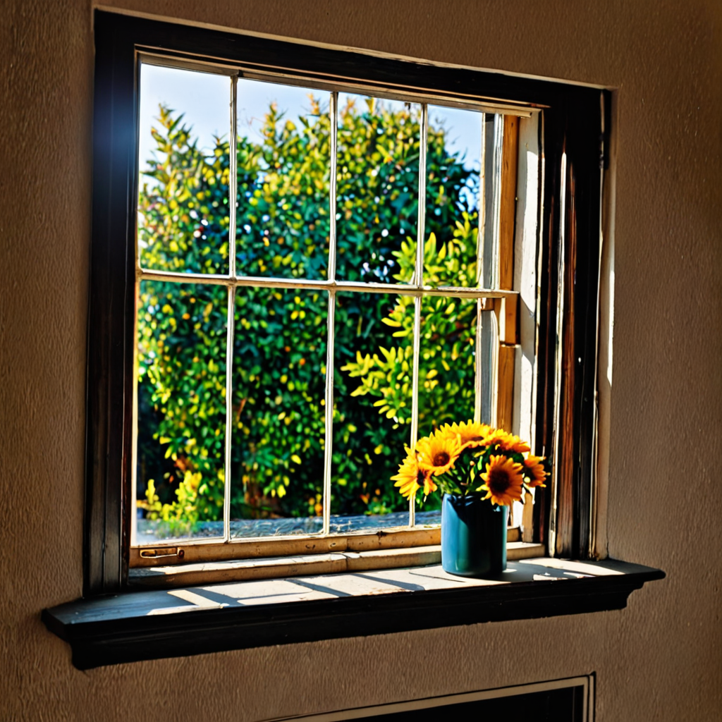 sun hitting the window