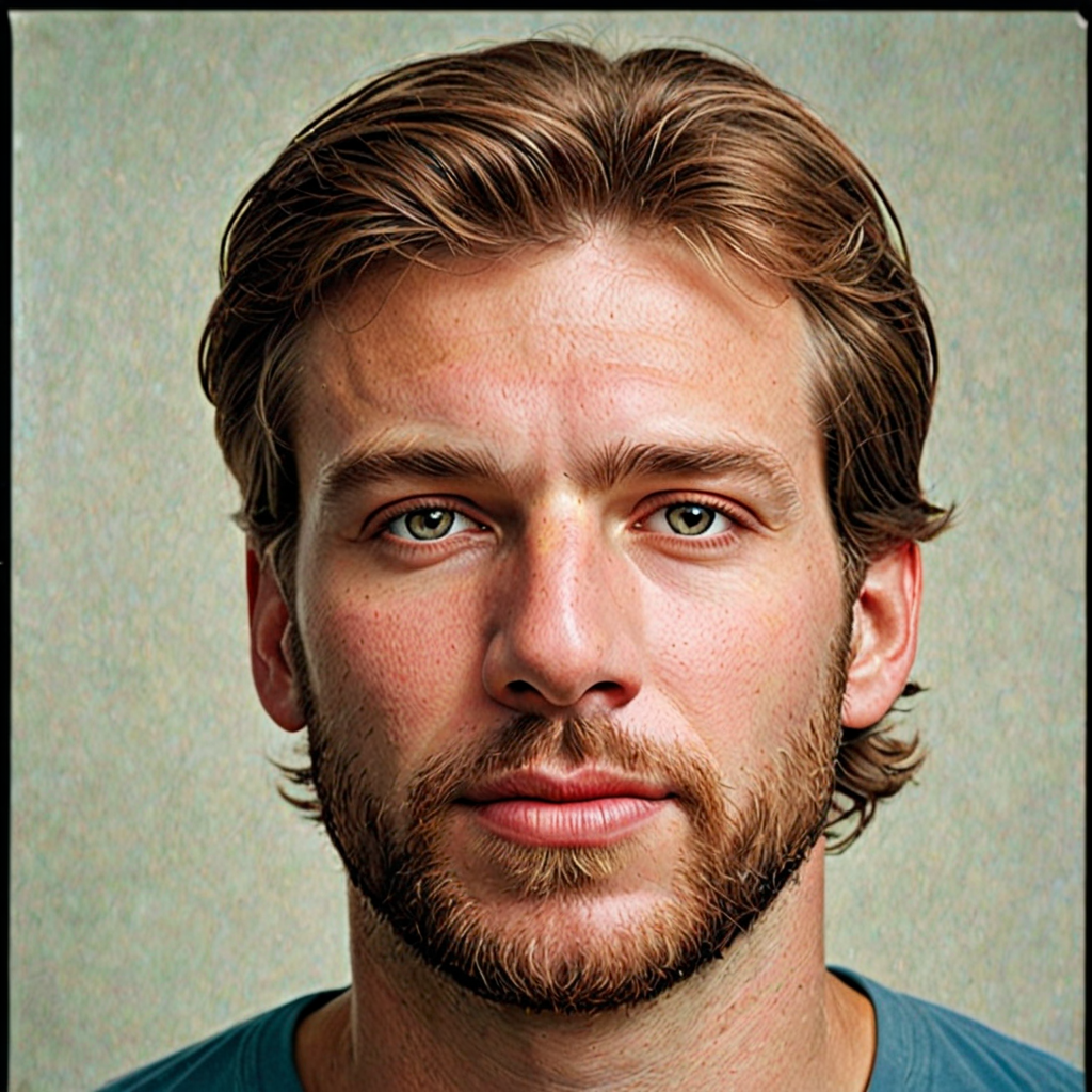 Hyper realistic photo album photo of man (Caucasian)