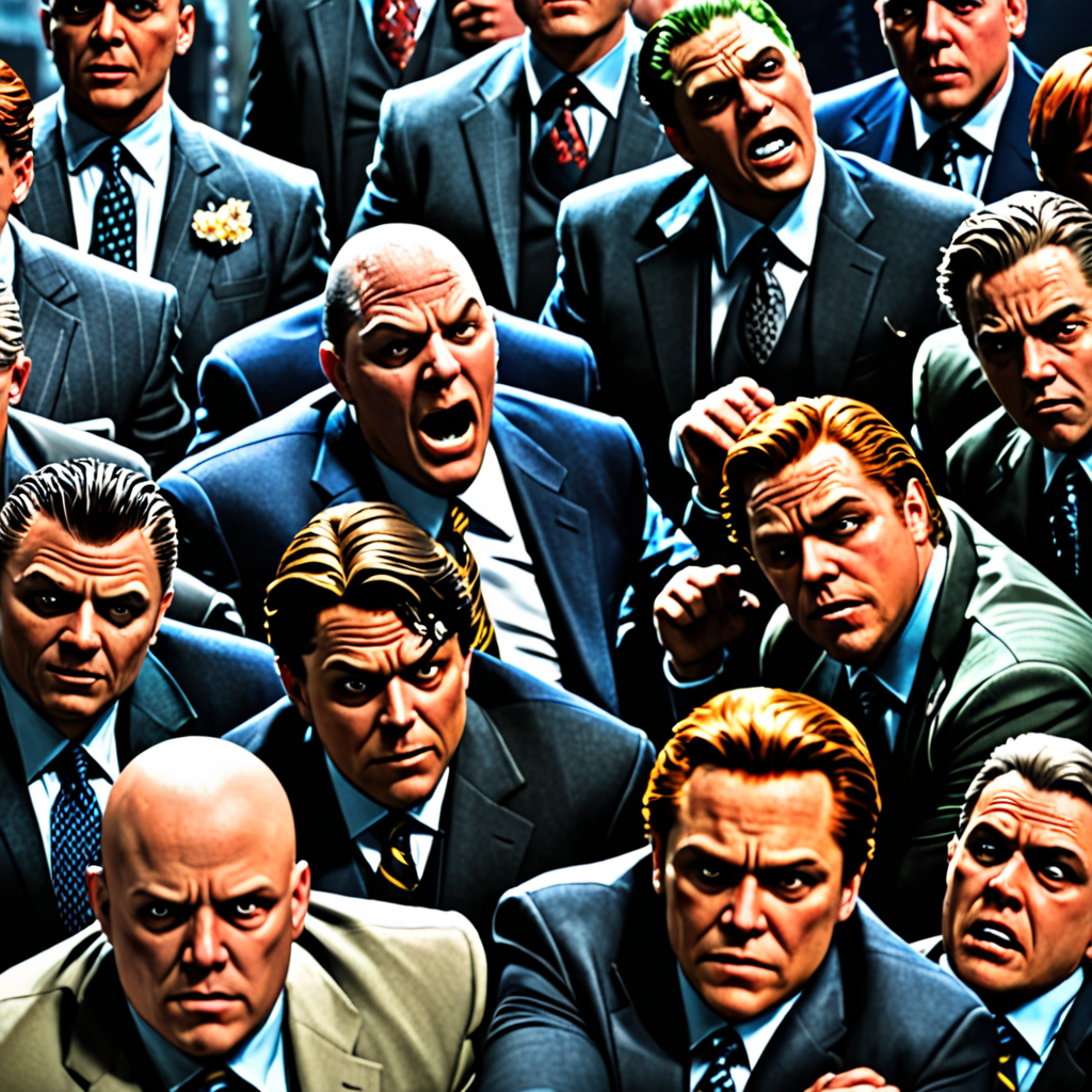 pile of defeated bad guys in gotham