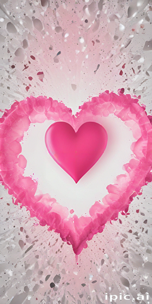 Vibrant Pink Heart Surrounded by Splashes of Colorful Love and Joy