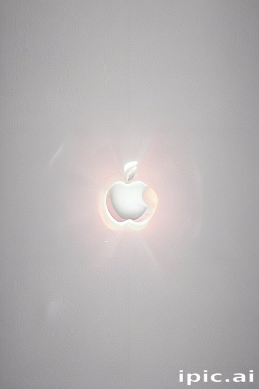 Illuminated Apple Logo on a Minimalist White Background with Soft Glow