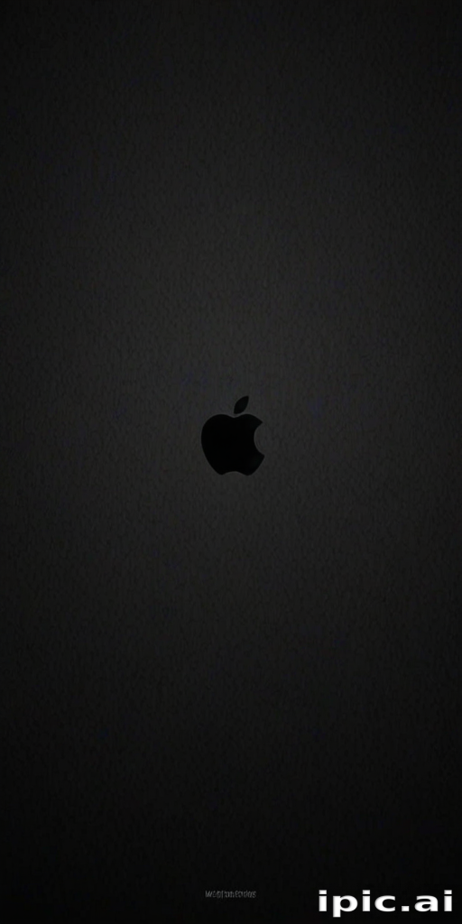 Minimalist Black Background Featuring the Iconic Apple Logo in Center