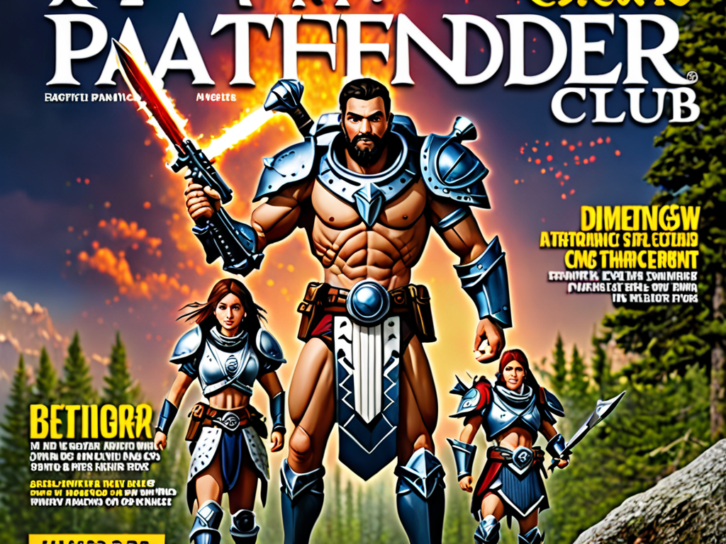 create an epic magazine cover for the pathfinder club
