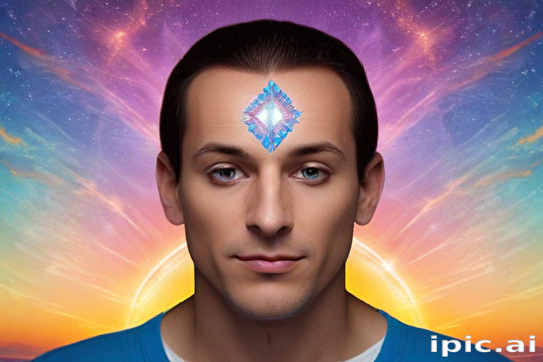 Serene Portrait of a Man with a Mystical Gem on Forehead