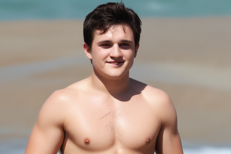 Josh hutcherson, skinny, at beach