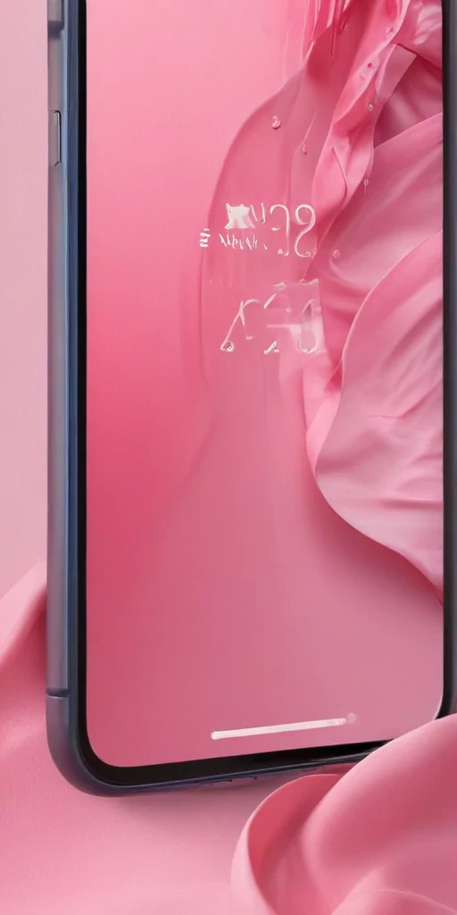 Close-Up View of a Smartphone Display Against a Soft Pink Background