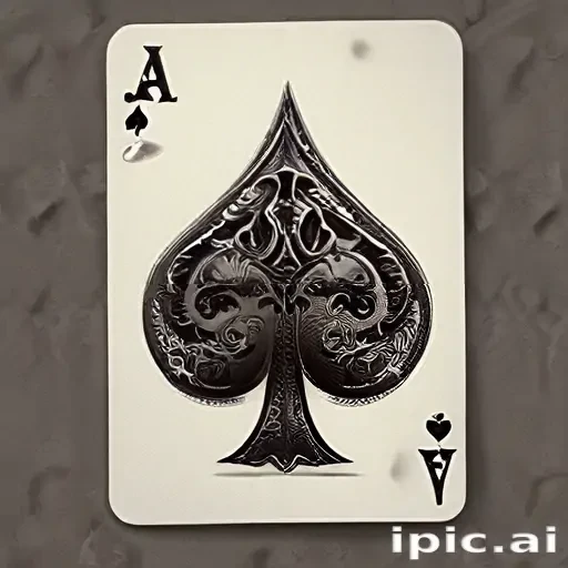 Elegant Black Ace of Spades Playing Card with Intricate Design Details