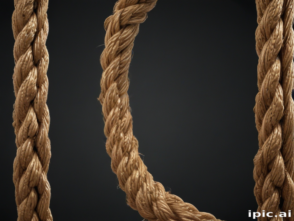 Intricate Braided Rope Displayed Against a Dark Background for Visual ...