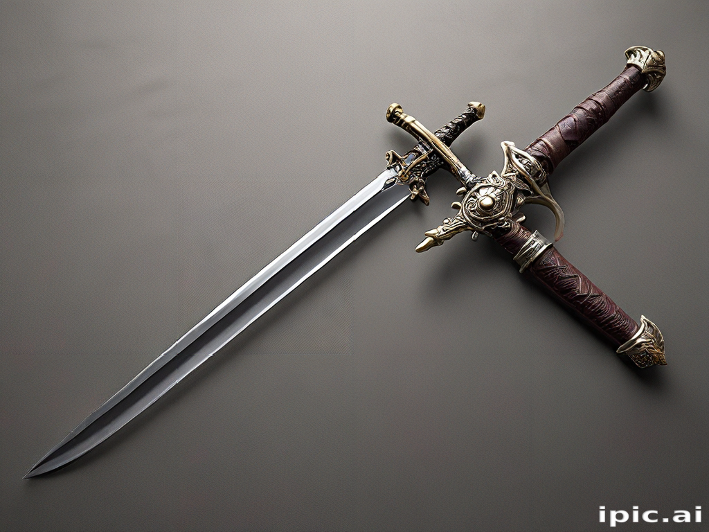 Exquisite Decorative Sword with Intricate Design and Elegant Handle Details