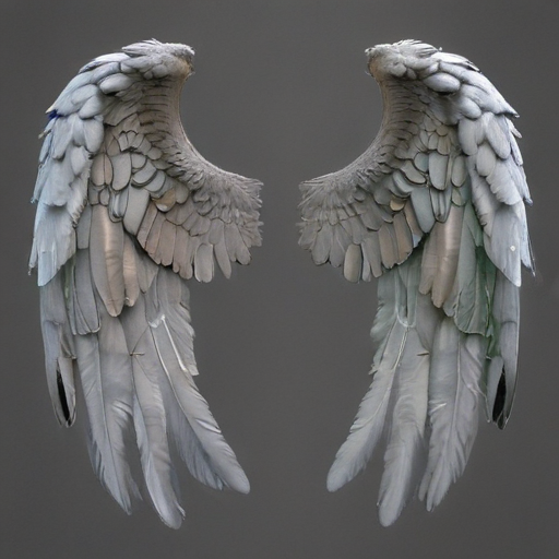 Majestic Angel Wings Displaying Intricate Feathers and Ethereal Beauty
