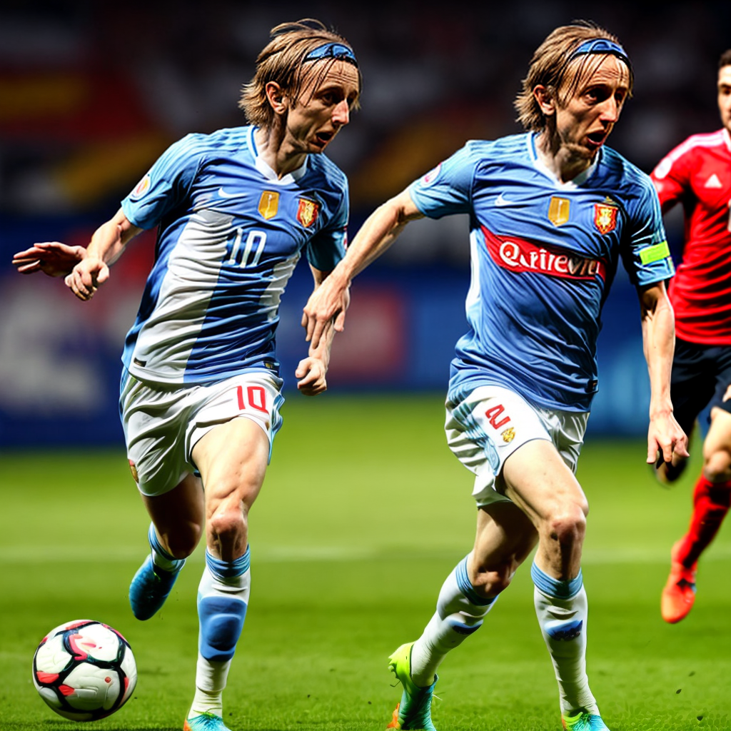 luKA MODRIC in shirt of Montenegro national team